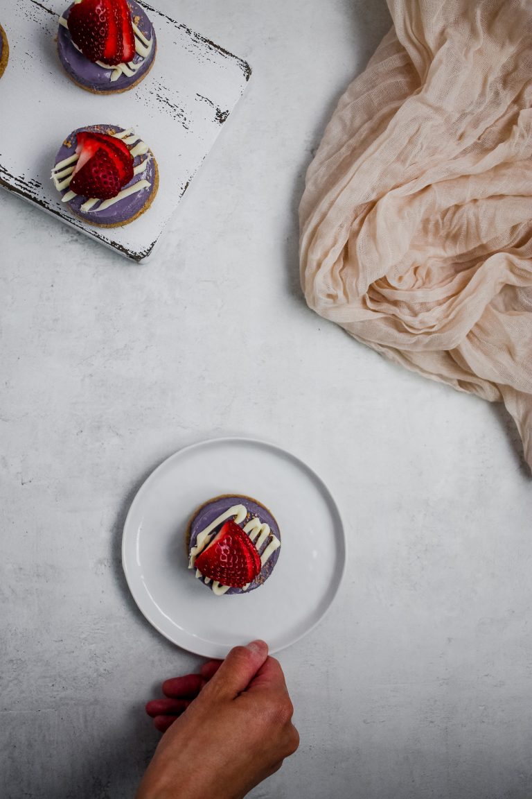 Delicious And Easy To Make Taro Cheesecake Bites - The Bonnie Fig